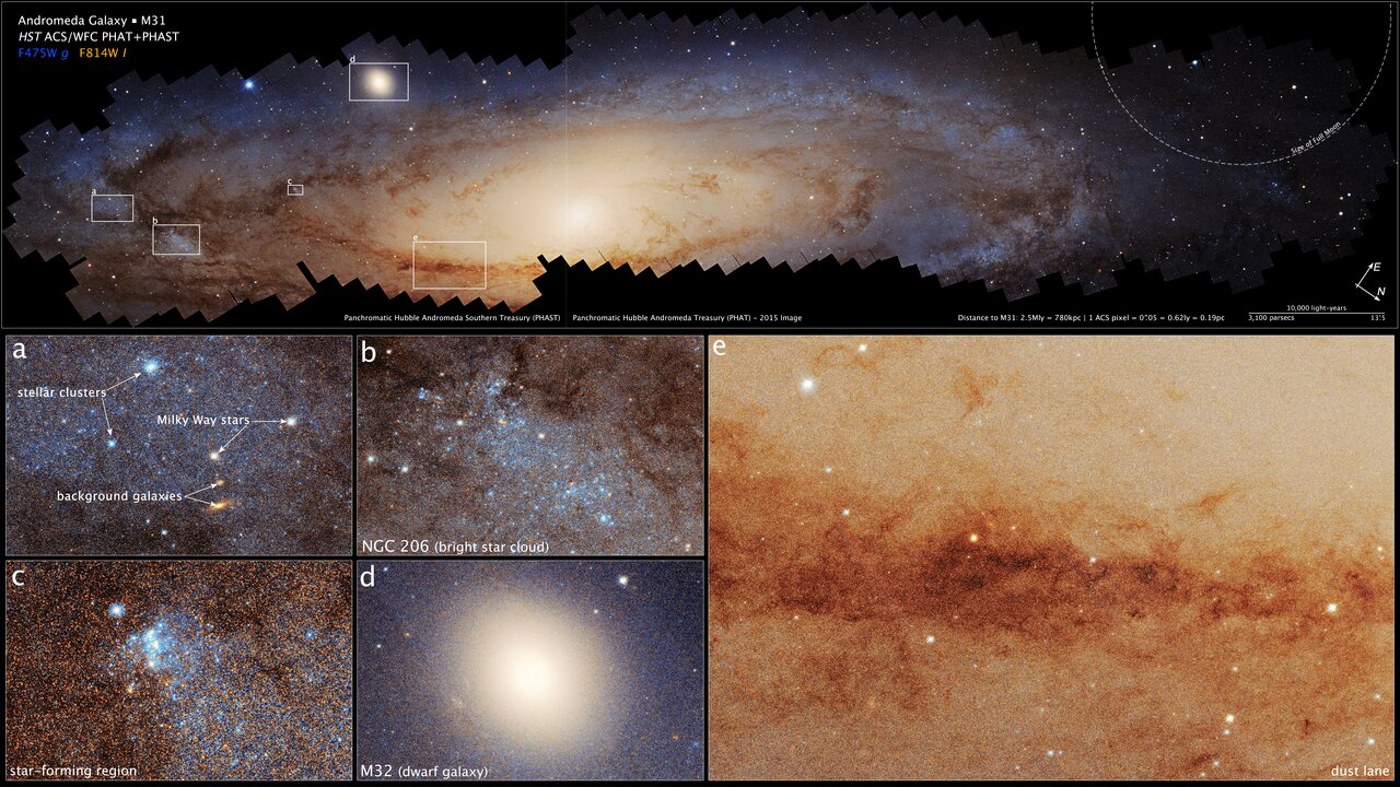 O panoramă a galaxiei Andromeda dezvăluie sute de milioane de stele
